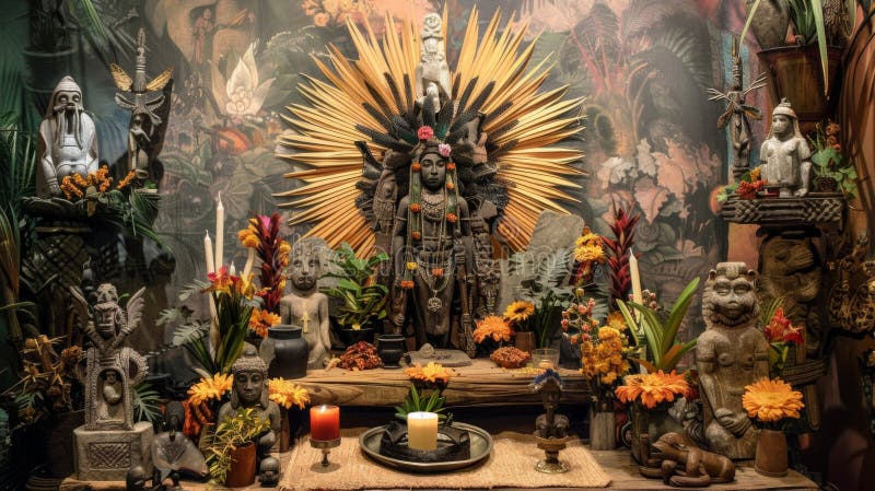 A Gothic Interior of a Vampire Castle of Transylvania, Lit by Candles ...