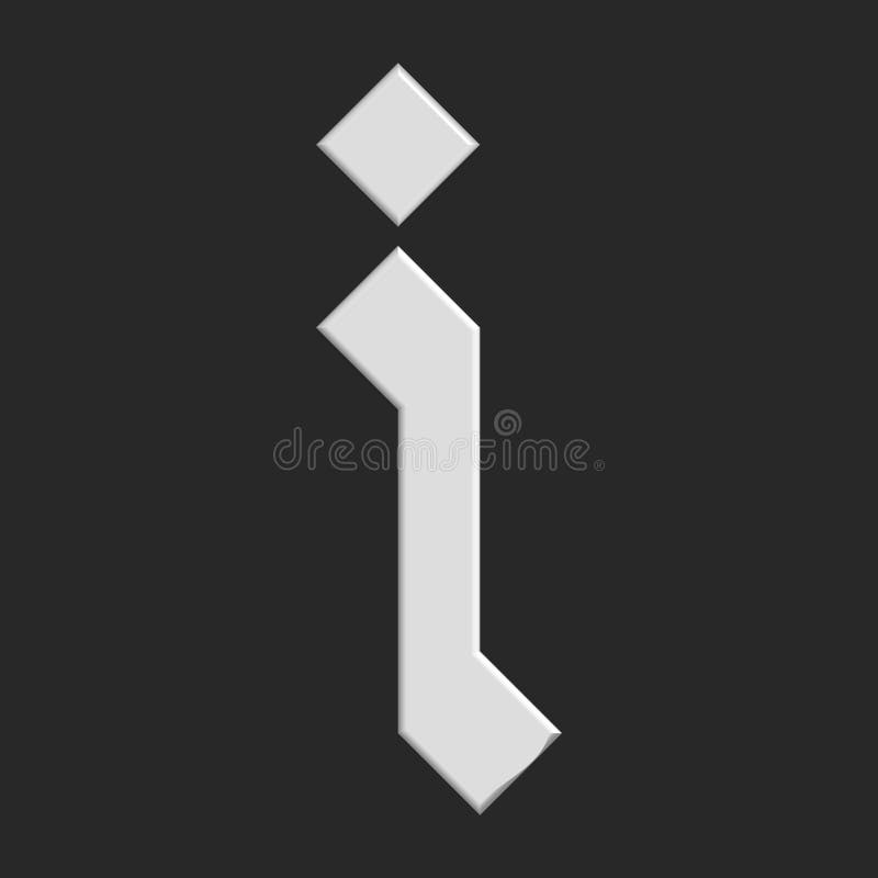 Gothic Letter I Logo Creative Initial Front 3d Shape, Black and White ...