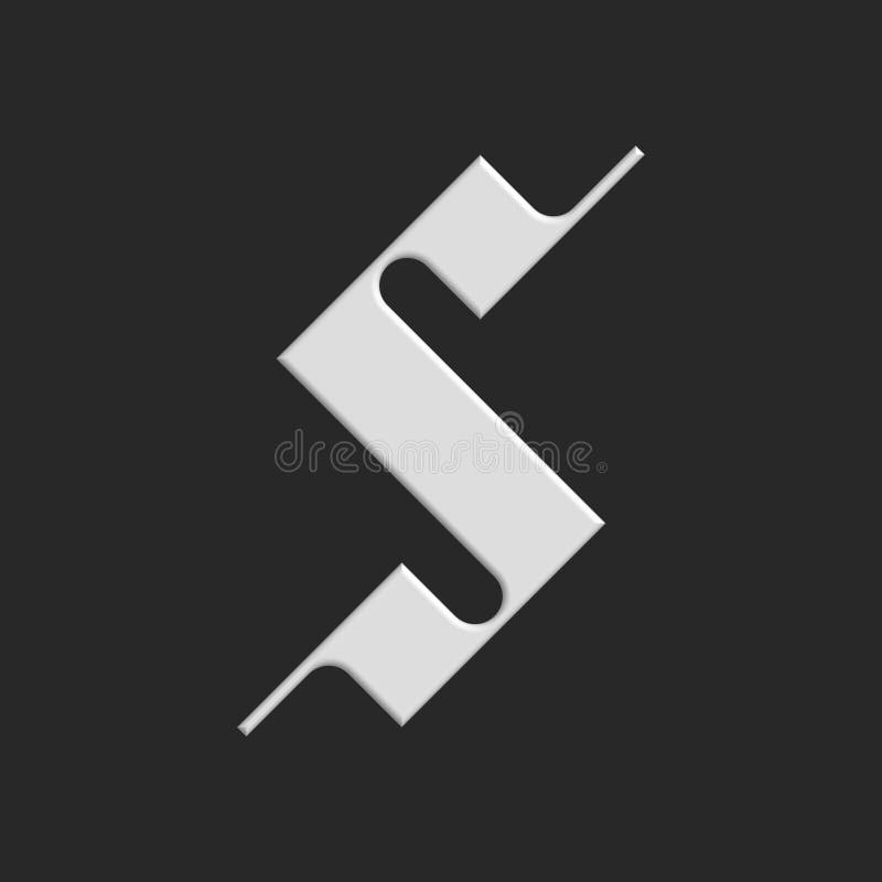 Gothic Letter S Serif Logo Creative Initial Volumetric Shape, Black and ...