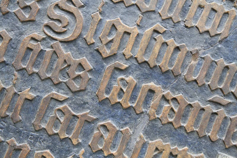 Gothic Letters Text Background Stock Photo - Image of catholic, tablet ...