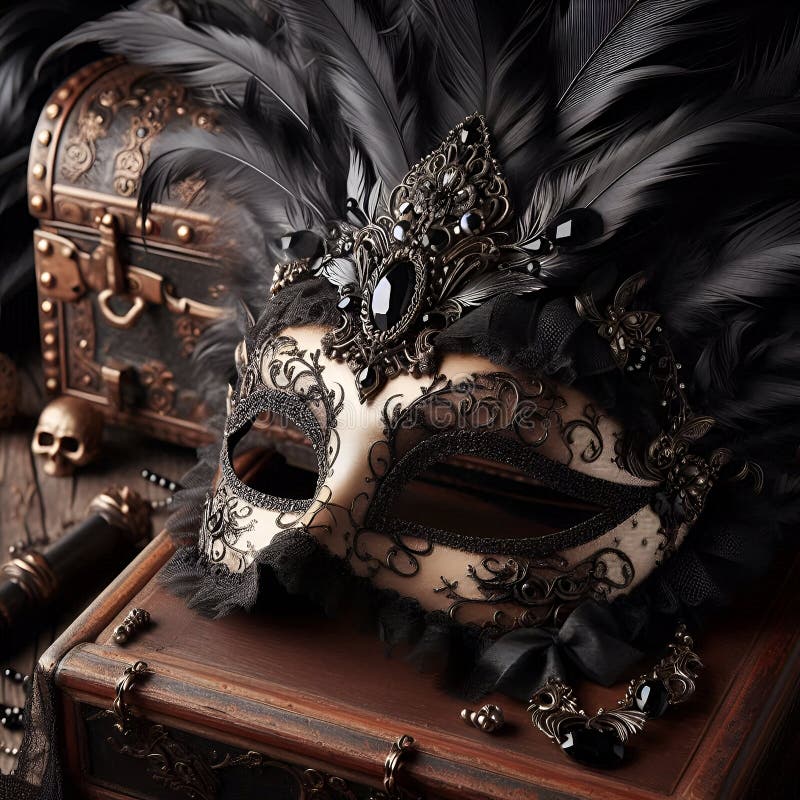 Gothic Masquerade Mask, Generative Ai Stock Illustration - Illustration ...