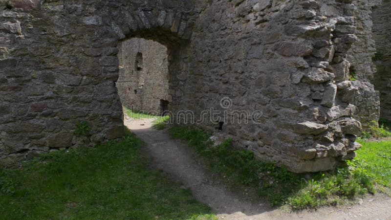 Gothic Medieval Castle Old Gate Walk through Stock Video - Video of ...