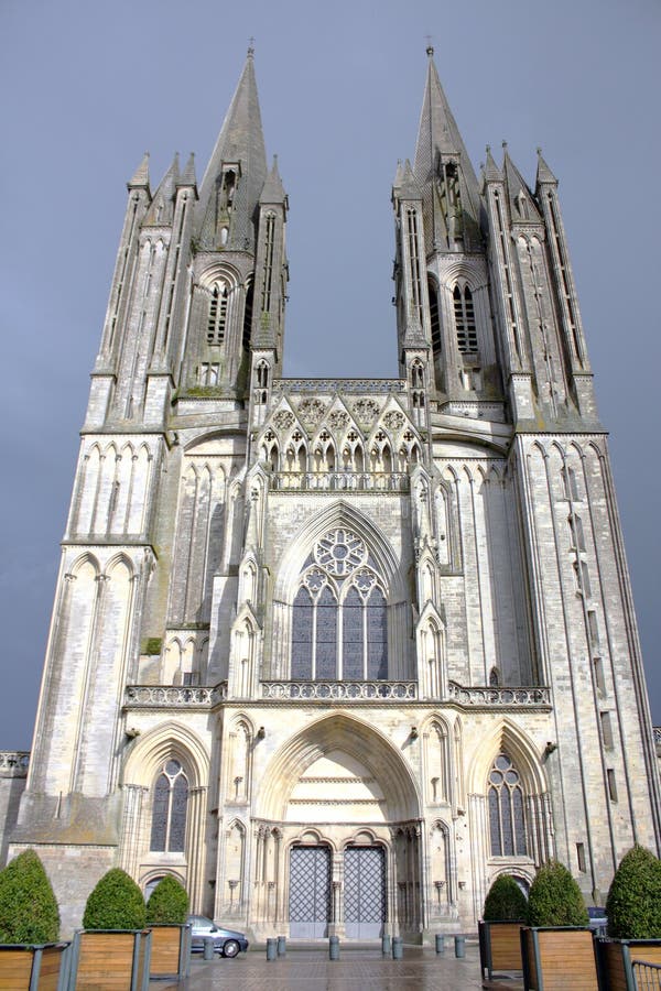 Gothic Medieval Cathedral (normandy, France) Stock Image - Image of ...