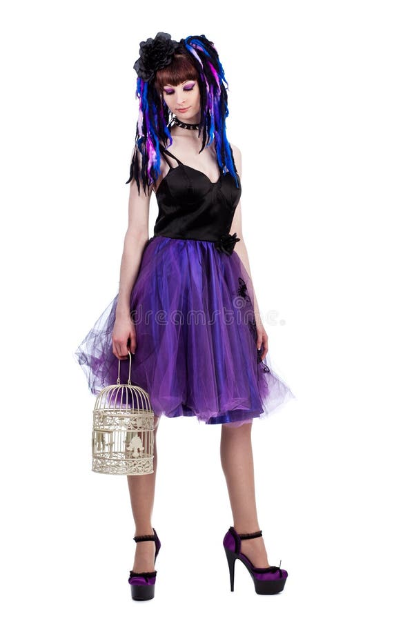 Gothic model stock image. Image of dreadlocks, hair, full - 13176563