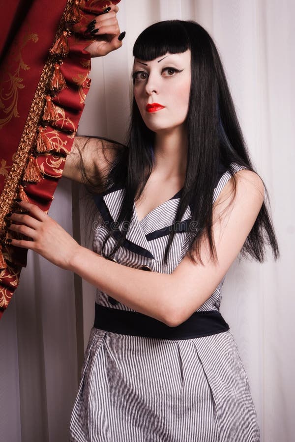 Gothic Model in the Interior of the Boudoir Stock Image - Image of ...