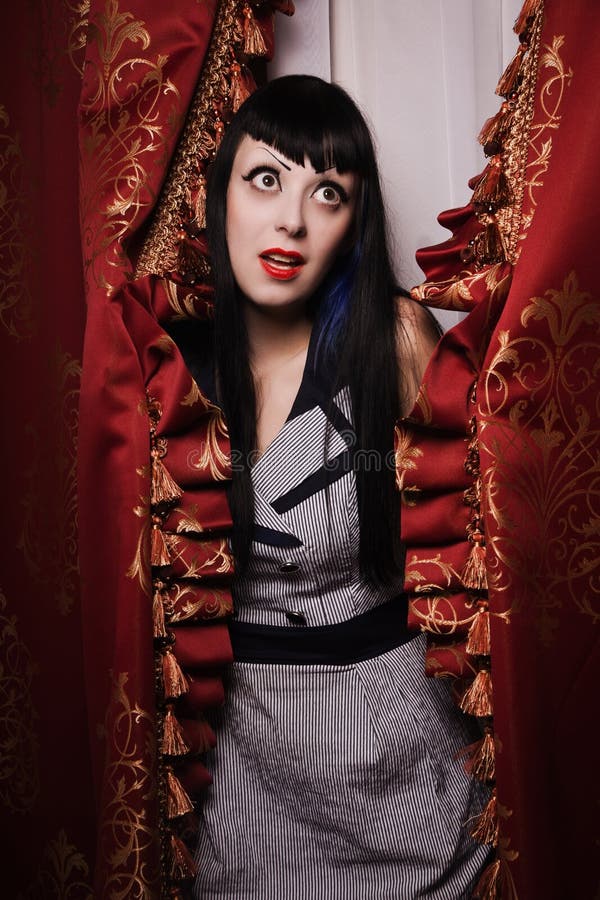 Gothic Model in the Interior of the Boudoir Stock Image - Image of ...