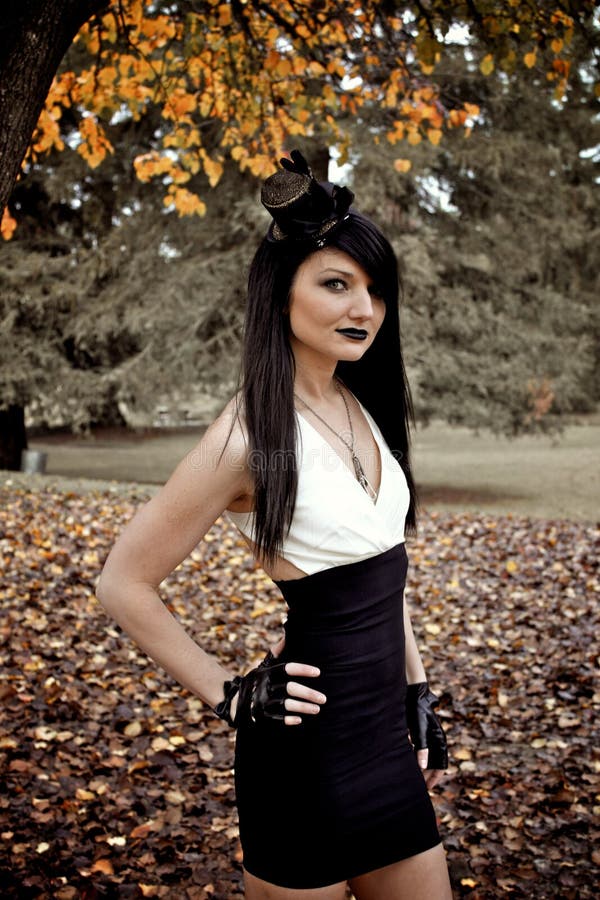 Gothic Model in Woods stock photo. Image of evil, attitude - 12376452
