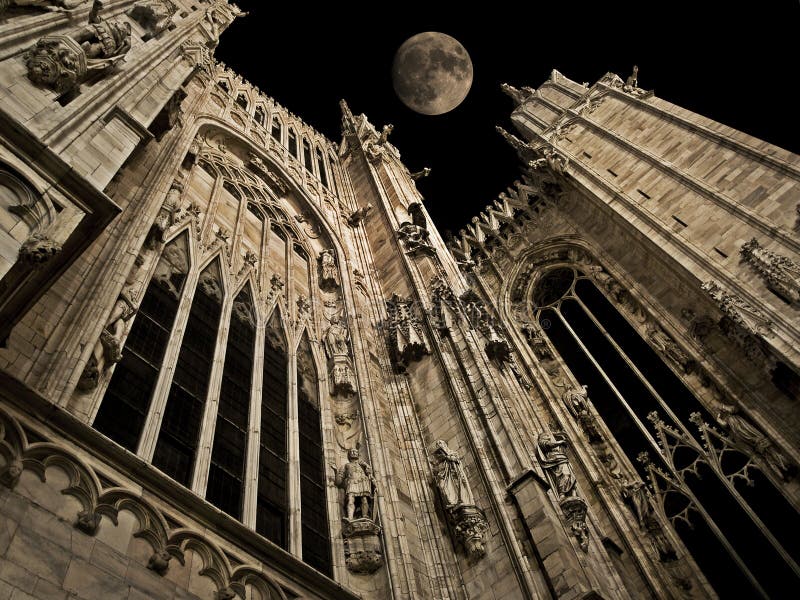 Gothic night stock image. Image of night, history, gargoyles - 4467411
