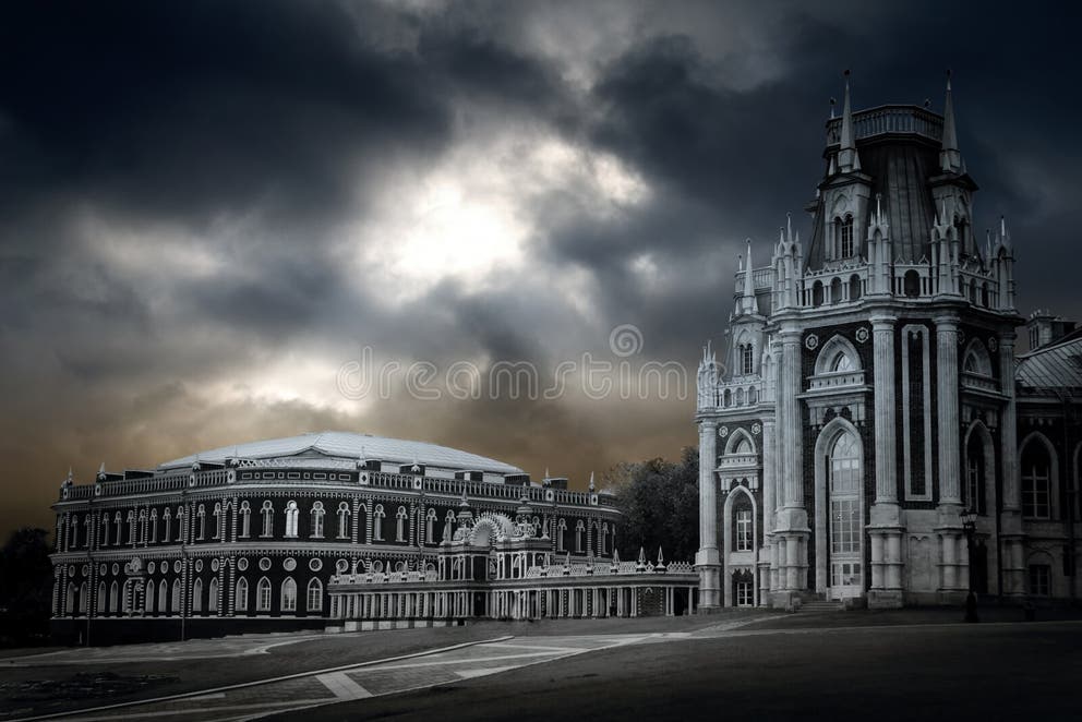 Gothic palace stock image. Image of bricks, columns, light - 7337419