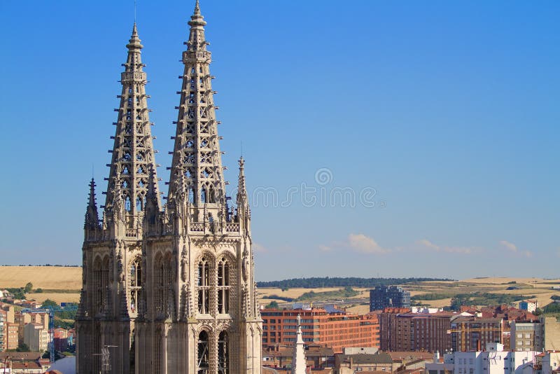 Gothic Pinnacles of Burgos Cathedral. Spain Stock Photo - Image of ...