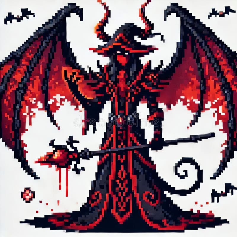 Gothic Pixel Wizard stock illustration. Illustration of isolate - 360232112