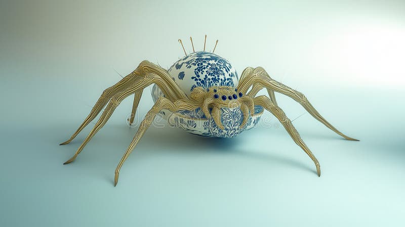 Gothic Porcelain, Rococo Style Spider Stock Illustration - Illustration ...