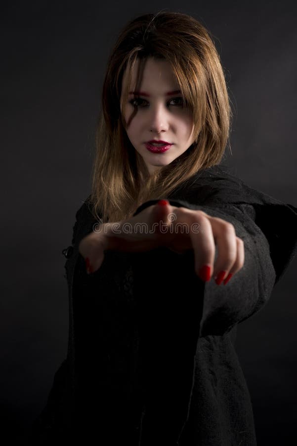 Gothic Priestess Pointing You Stock Image - Image of pretty, sect: 40137481