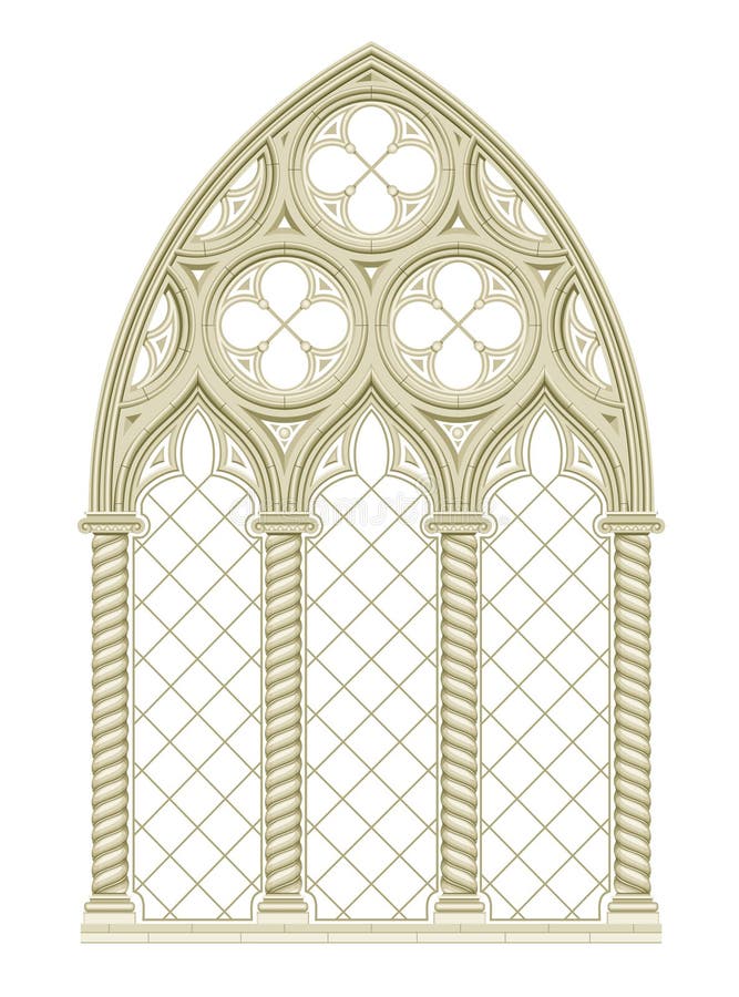 Gothic Realistic Cathedral Window with Stained Glass Stock Photo ...