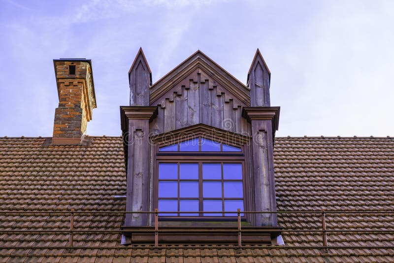 The Gothic-Renaissance Style Architecture Castle Roof Stock Photo ...