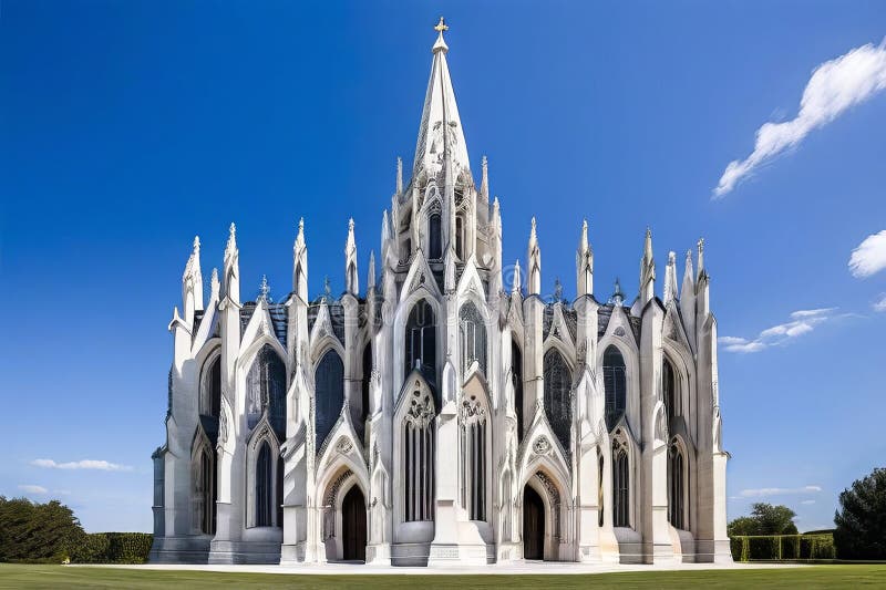 Gothic Revival Cathedral an Imposing Structure with Pointed Arch Stock ...