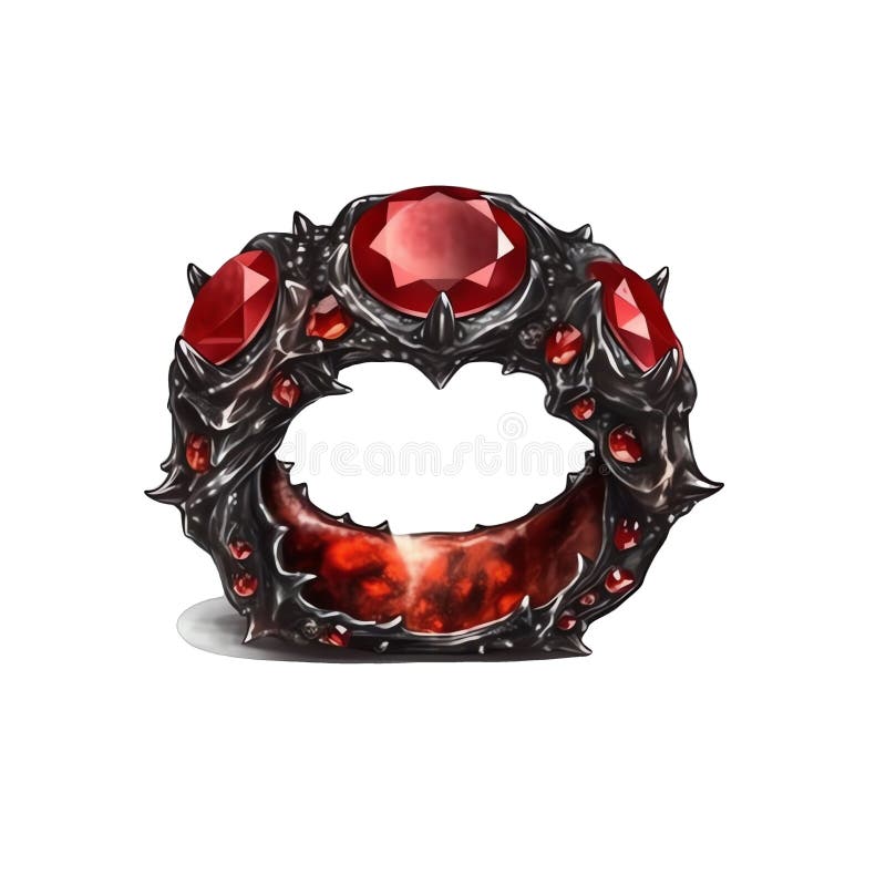 Gothic Rings Watercolor Illustration Stock Illustration - Illustration ...