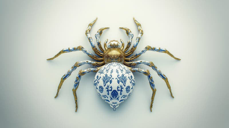 Gothic Rococo Style Porcelain Spider Stock Illustration - Illustration ...