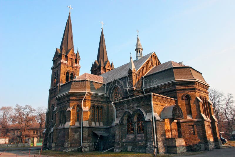 Gothic Roman Catholic Cathedral Stock Image - Image of mosaic, belfry ...
