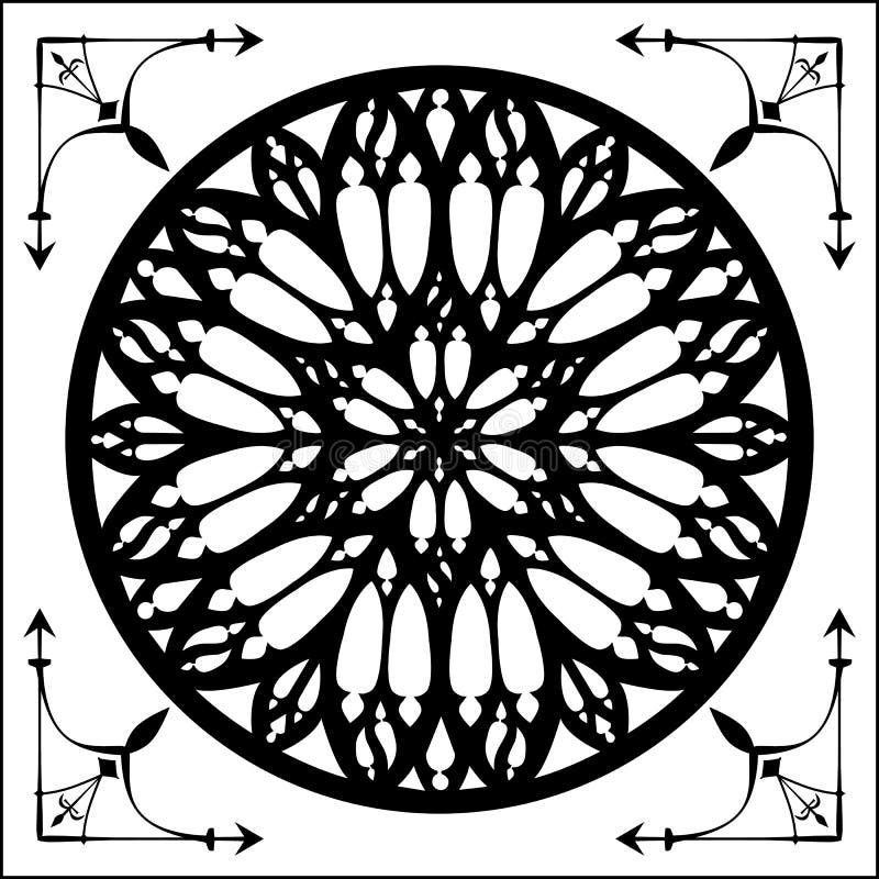 Gothic Rose, Gothic Architecture Element Stock Vector - Illustration of ...