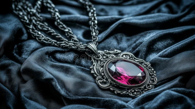 The Gothic Ruby Pendant Represents a Style of Dark Elegance in Jewelry ...