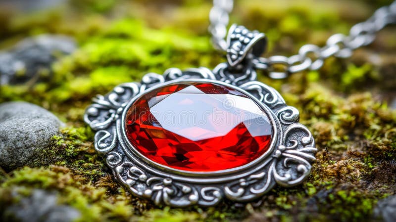 The Gothic Ruby Pendant Represents a Style of Dark Elegance in Jewelry ...
