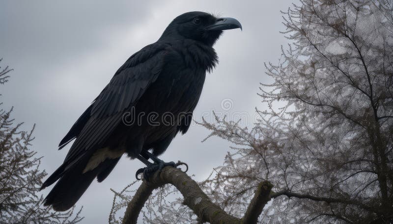 Eerie Gothic Raven stock illustration. Illustration of birdwatching ...