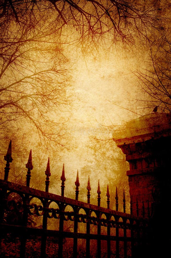 Park in a Fog. Gothic Scene. Stock Image - Image of night, manuscript ...