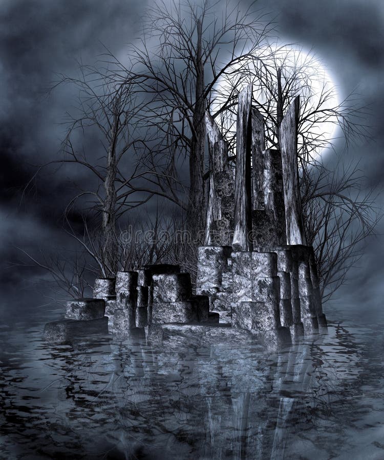 Gothic scenery 62 stock illustration. Illustration of dream - 9121983
