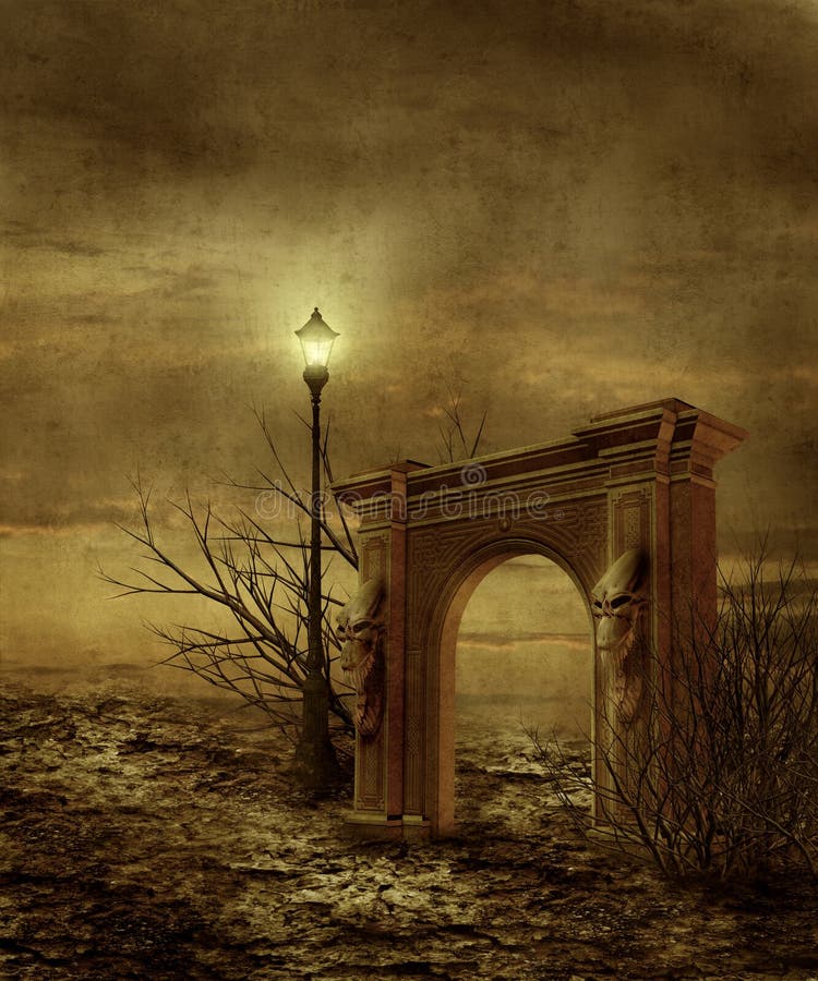 Gothic scenery 23 stock illustration. Illustration of cloudy - 7869657