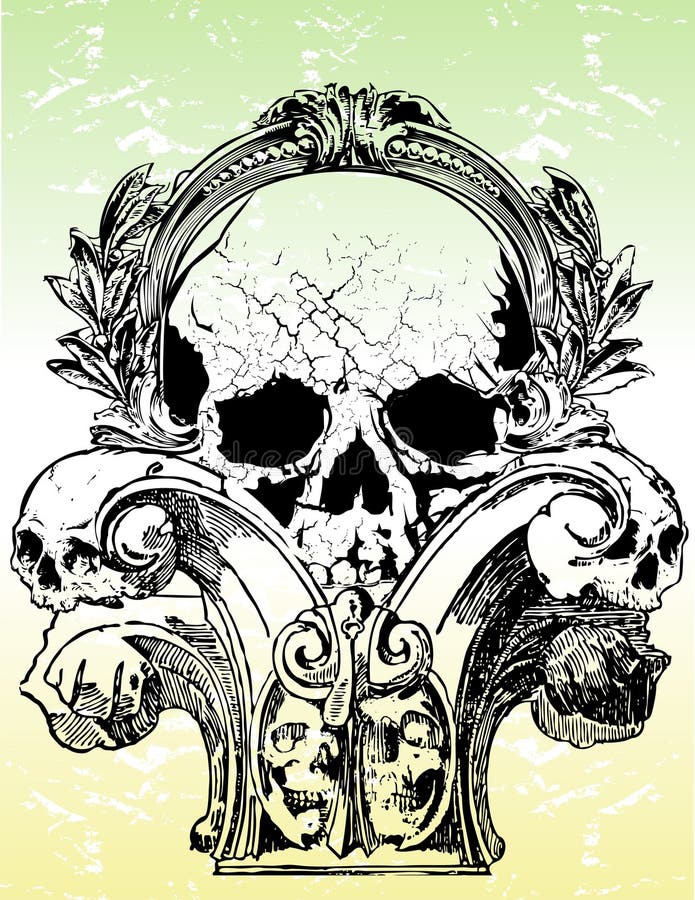 Gothic Skulls Illustrations Stock Vector - Illustration of macabre ...
