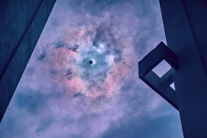 Gothic Sky with Solar Eclipse Stock Photo - Image of intense, omen ...