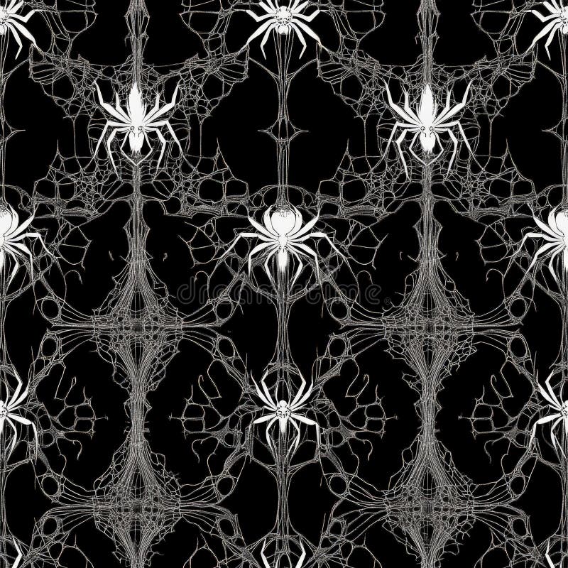 A Gothic Spider Lace Pattern with Intricate, Decorative Halloween ...