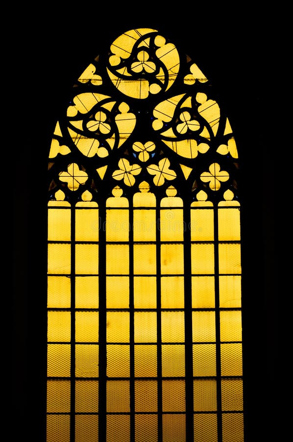 Gothic Stained Glass Window Stock Photo - Image of illumination ...