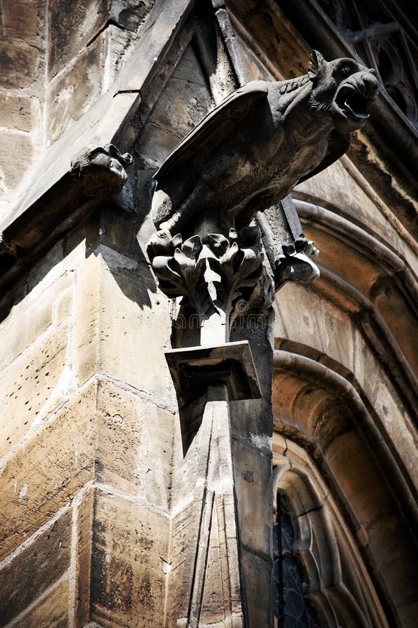 Gothic Statue On Walls Of St Vitus Cathedral Stock Photo - Image of ...