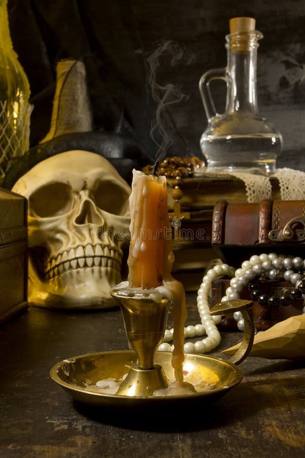 Gothic still life stock photo. Image of library, magic - 93662526