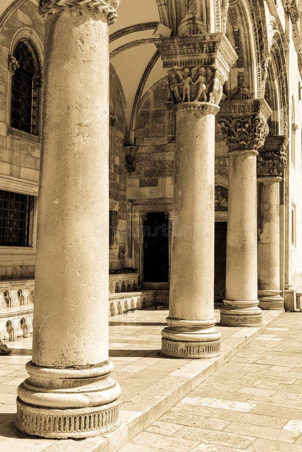Gothic Stone Patterned Columns Architecture Stock Photo - Image of ...