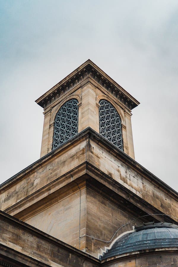 Gothic Stone Tower of a Church with Arched Window Stock Image - Image ...