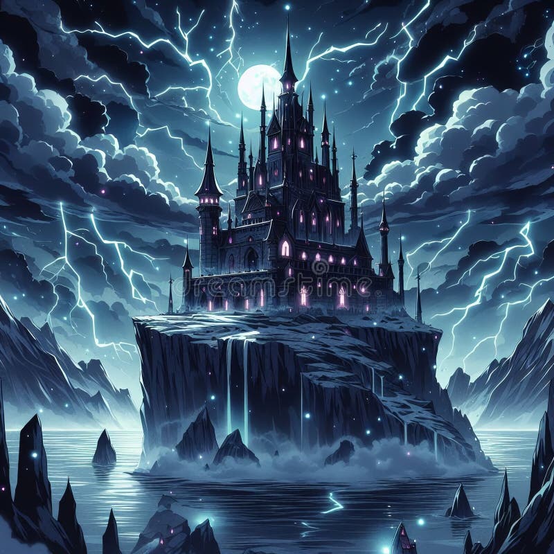 Gothic Storm Enclave stock illustration. Illustration of dramatic ...