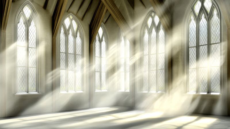 Gothic Structures, Featuring Arched Windows, are Illuminated by the ...