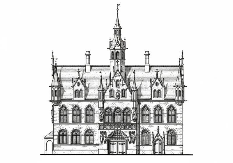 Large Gothic Style Structure Stock Illustrations – 531 Large Gothic ...