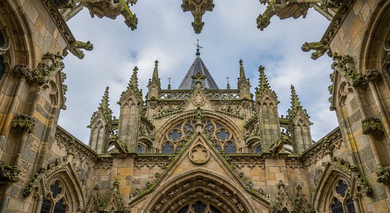 Gothic-style Architecture Featuring Intricate Stonework and Detailed ...