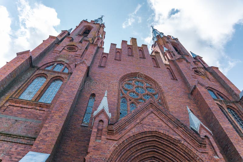 Gothic-style Church, Characterized by Its Pointed Arches, Tall Spires ...