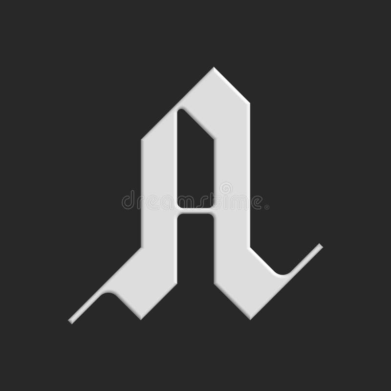 Gothic Style Letter a Serif Logo Creative Initial 3d Isometric Shape ...