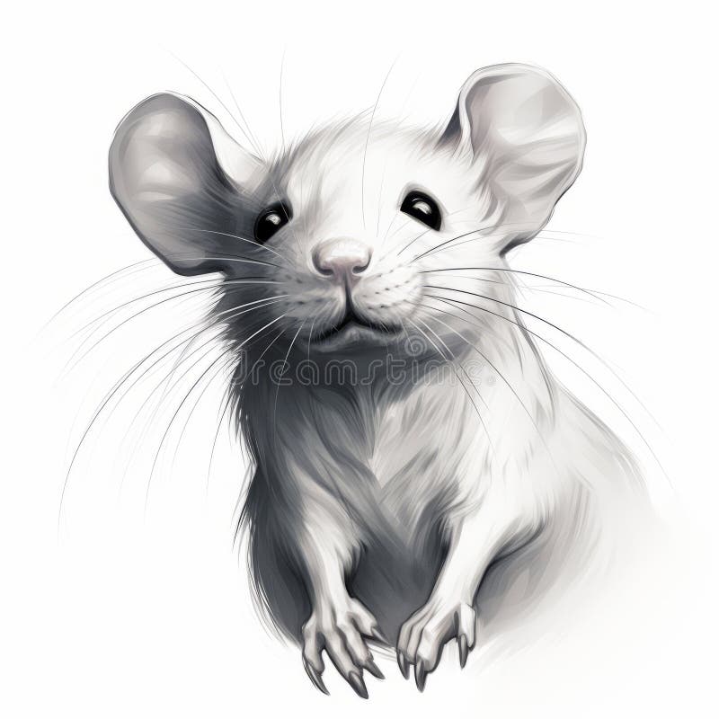 Gothic Style Mouse Illustration with Varied Brushwork Techniques Stock ...