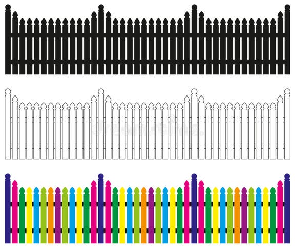 Gothic Style Picket Fence stock vector. Illustration of panels - 17134385