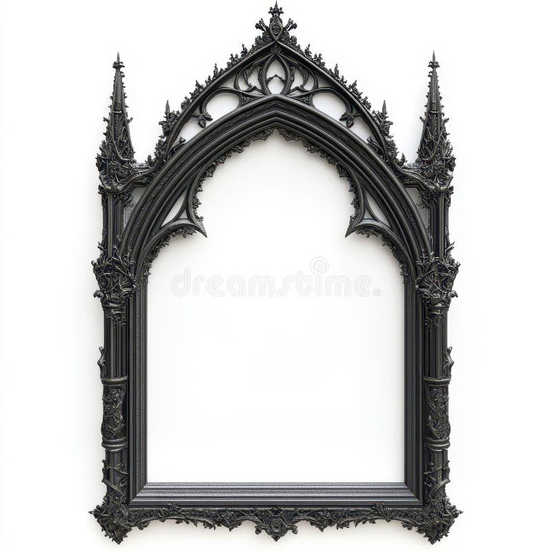 A Gothic-style Picture Frame with Intricate Detailing and Pointed ...