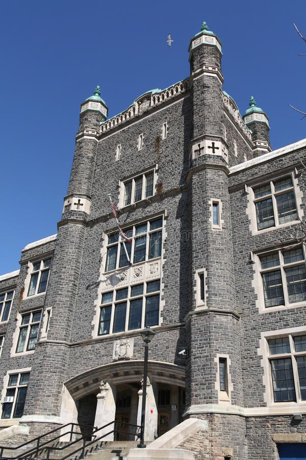 Gothic Style School Building Stock Image - Image of entrance, building ...