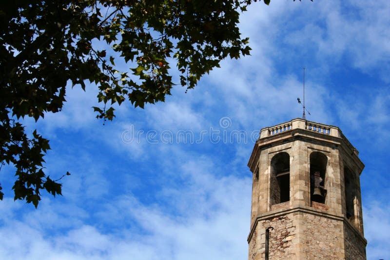 Gothic Style Stone Turret on Blue Sky Stock Image - Image of building ...