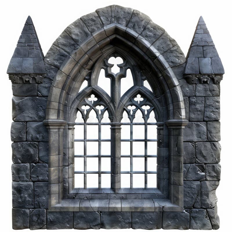 A Gothic-style Window with a Cross Symbol on it, Suitable for Use in ...